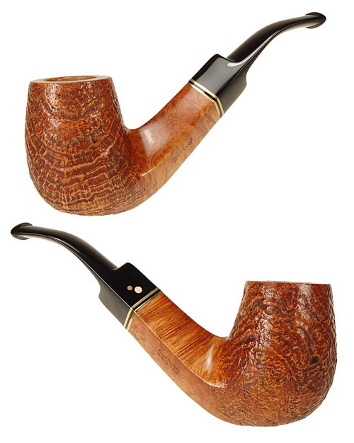 Luciano Pipe Bent Diamond Shank Billiard w/ Brass - SmokersHaven.com