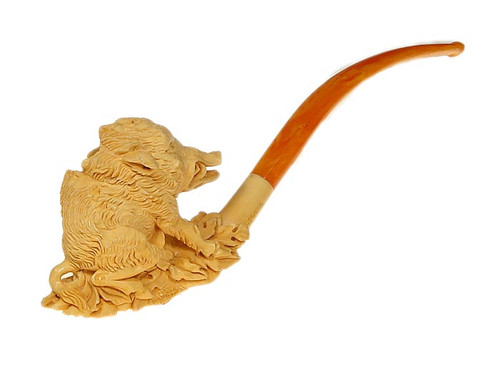 Sadik Yanik Estate Pipe Meerschaum Boar UNSMOKED! - SmokersHaven.com