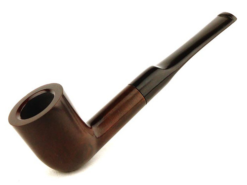 Basket Pipe Dark Brown Smooth Dublin w/ Saddle - SmokersHaven.com