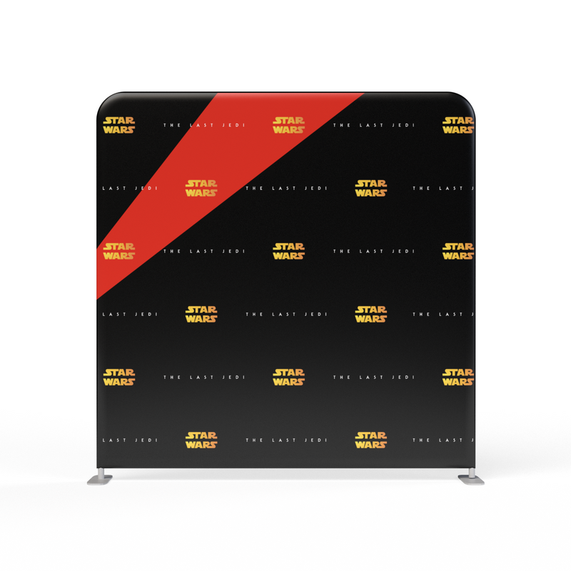 8ft Step and Repeat Tension Fabric Banner Stand & Graphic Package