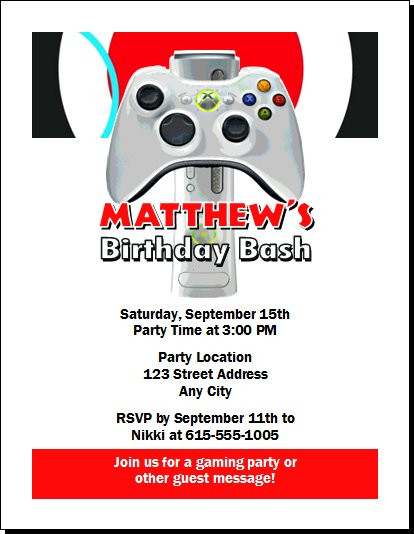 Xbox Party Invitation Templates