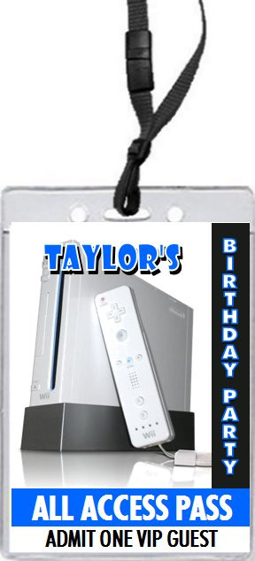 Video Game Birthday Party VIP Pass Invitation by Print Villa
