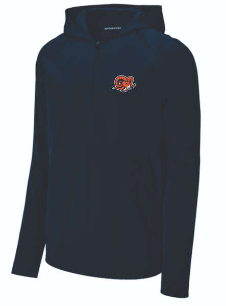 Wheaton Rams Coaches Sport-Tek® Repeat 1/2-Zip Long Sleeve Hooded Jacket