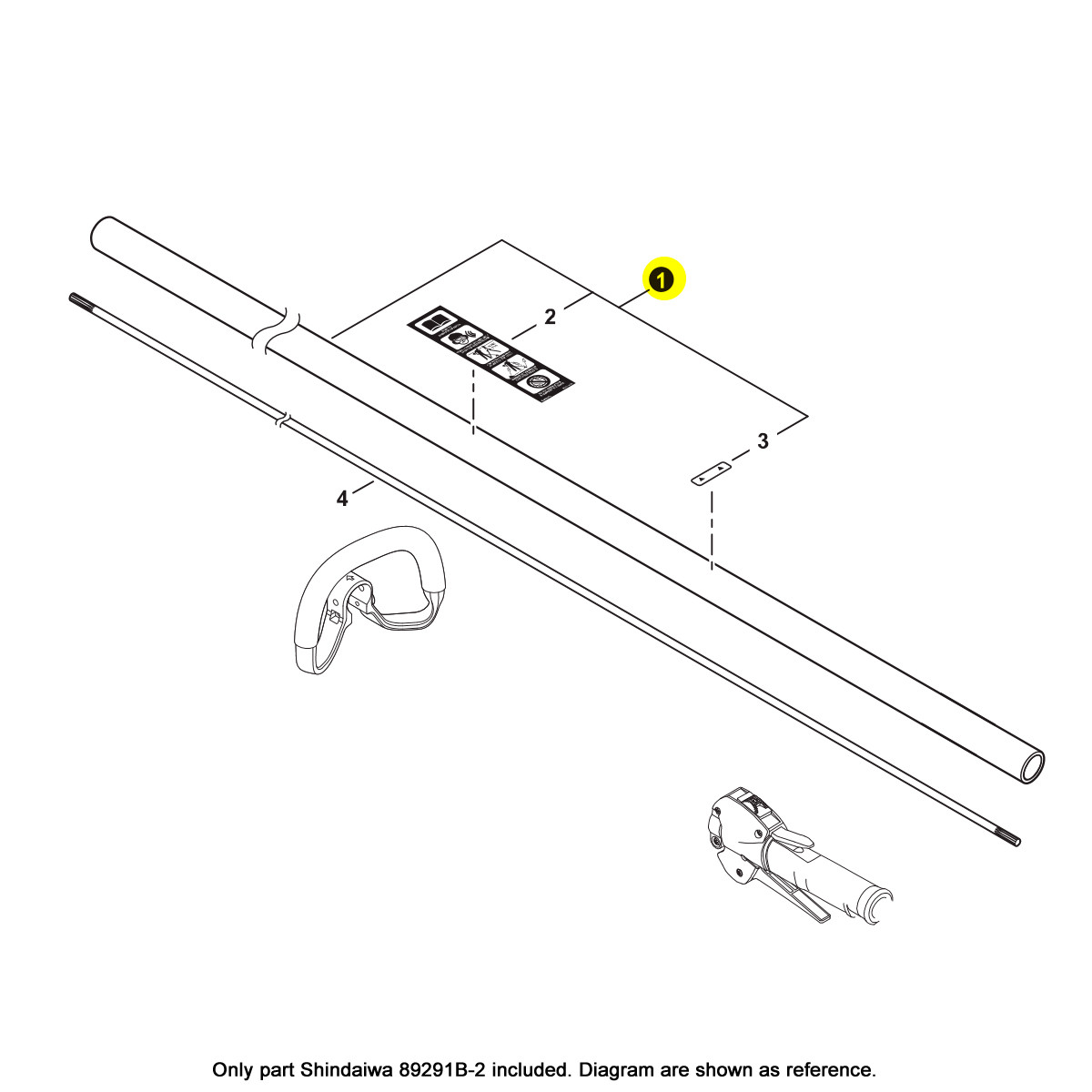 Shindaiwa OEM part P021051281 - Main Pipe Assy (T262)