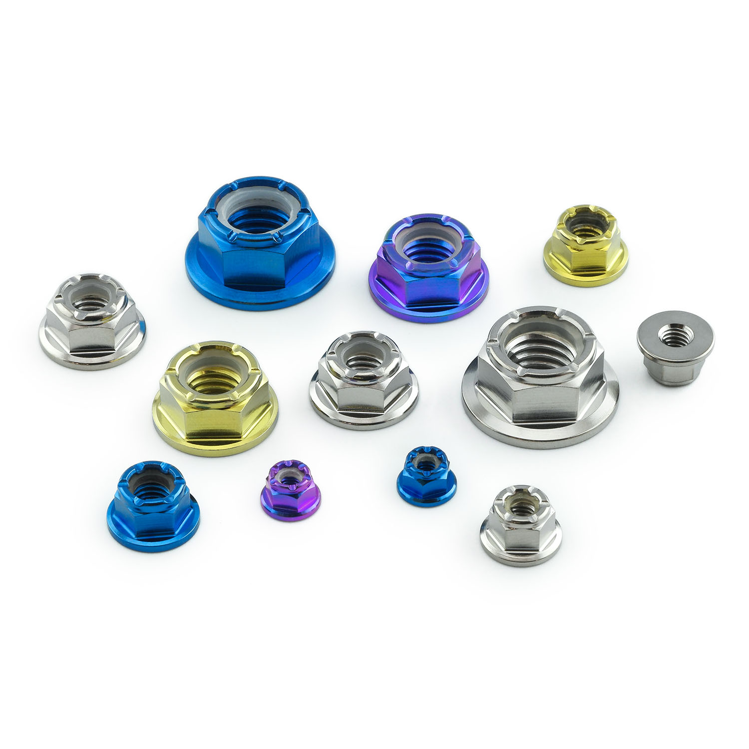 Titanium Flanged Nylon Nuts | Pro-Bolt Cycle