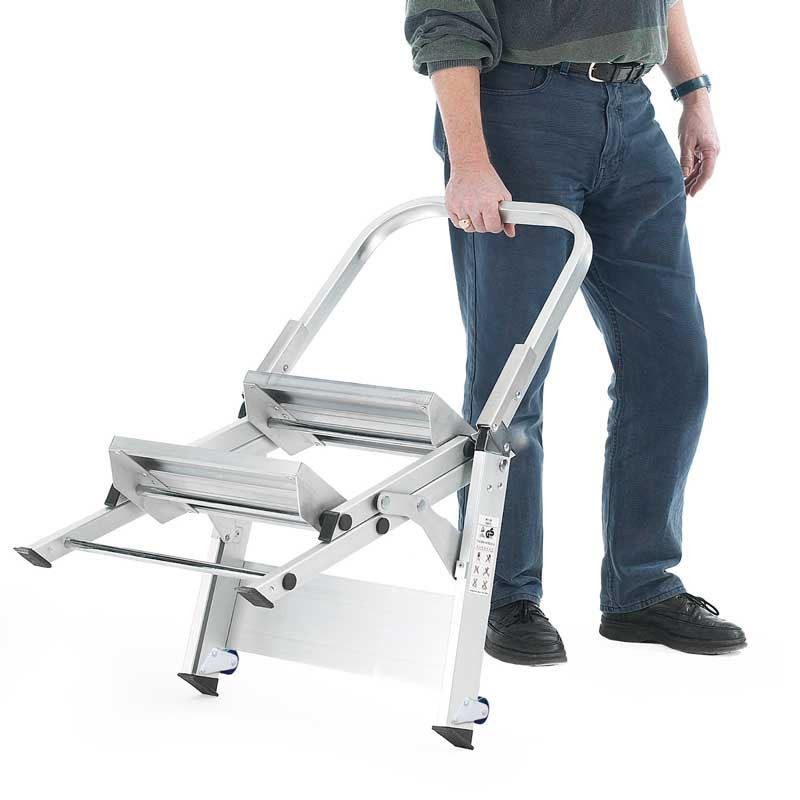 GPC EN-14183 Aluminium Folding Leader Easy Slope Steps | Ladders.co.uk