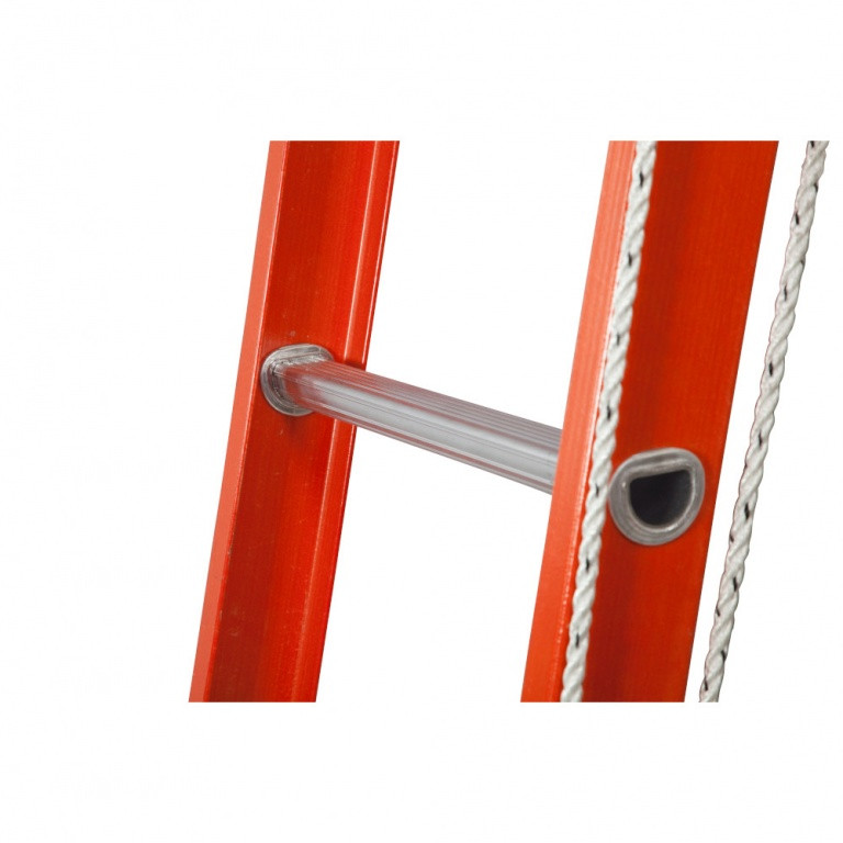 Werner Glass Fibre Rope Operated Double Extension Ladder C/W Bow Rung ...