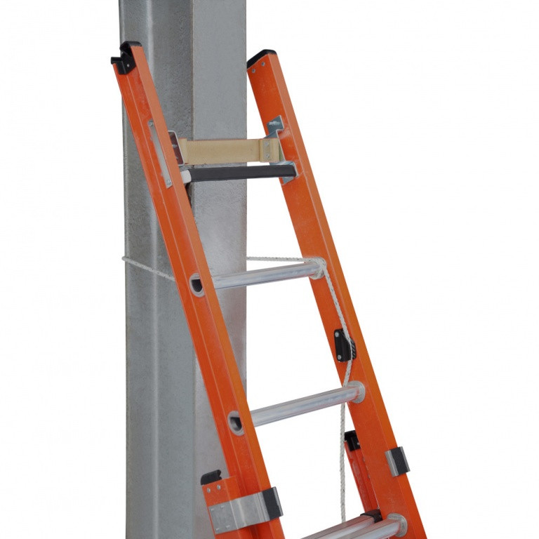 Werner Glass Fibre Rope Operated Double Extension Ladder C/W Bow Rung ...