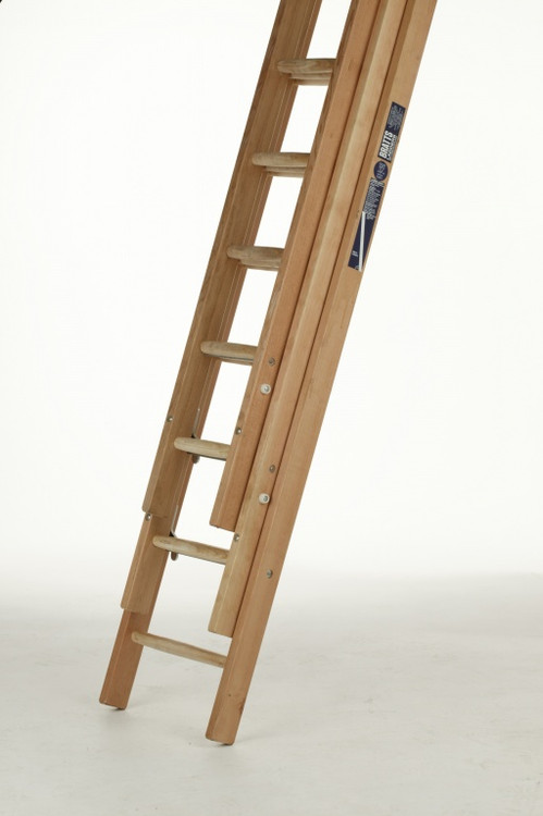 Bratts Trade Timber Ladder-Three Section Push Up - Ladders.co.uk