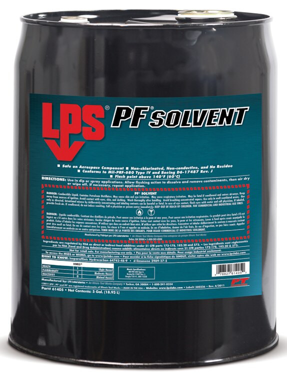 LPS 61405 PF Solvent Clear/White Penetrating Degreaser - 5 Gallon Steel ...