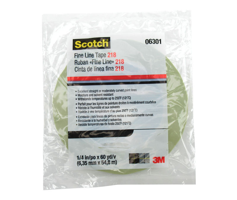 3M 021200-06301 Scotch 218 Green 5 Mil Fine Line Tape - 1/4"x 60 Yard ...