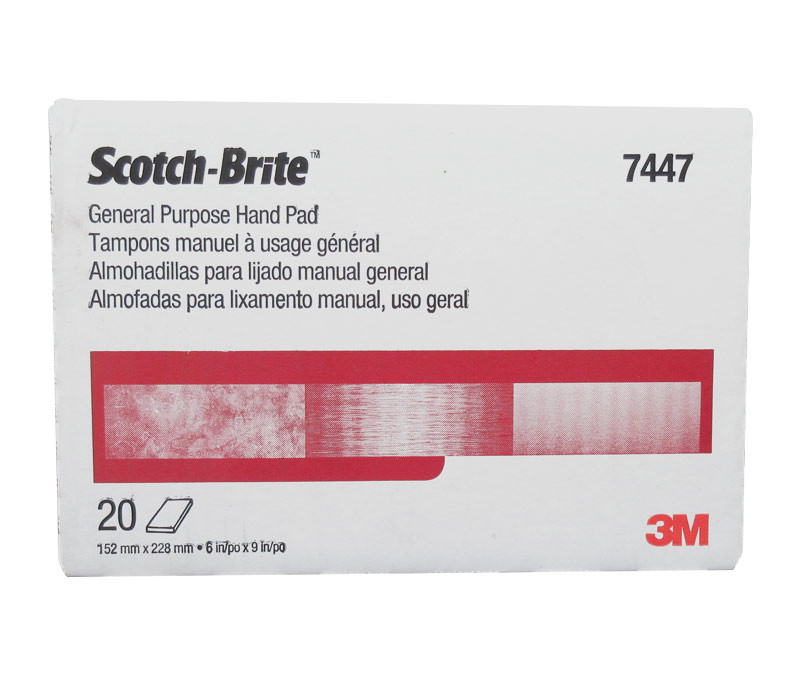 3M Scotch-Brite 7447 Maroon Pads - 20 Pads/Box
