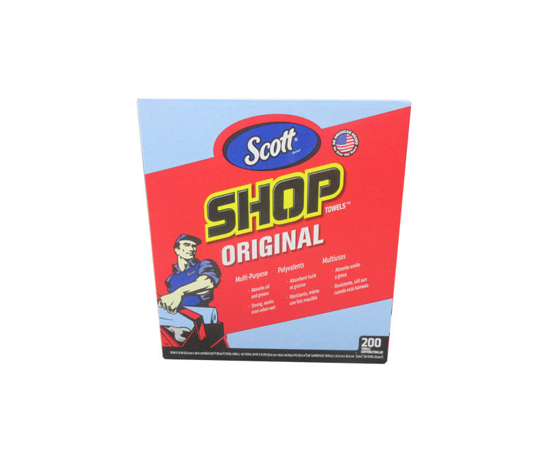 Scott 75190 Blue Shop Towels - 200 Wipe Pop-Up Box at SkyGeek.com