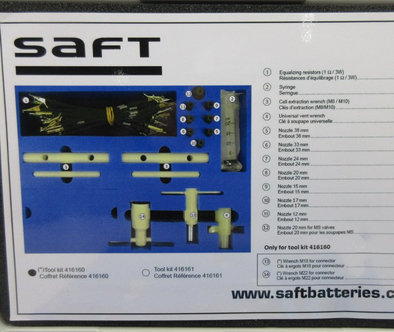 SAFT 416160 BAC Type A Ni-Cad Aircraft Battery Tool Kit