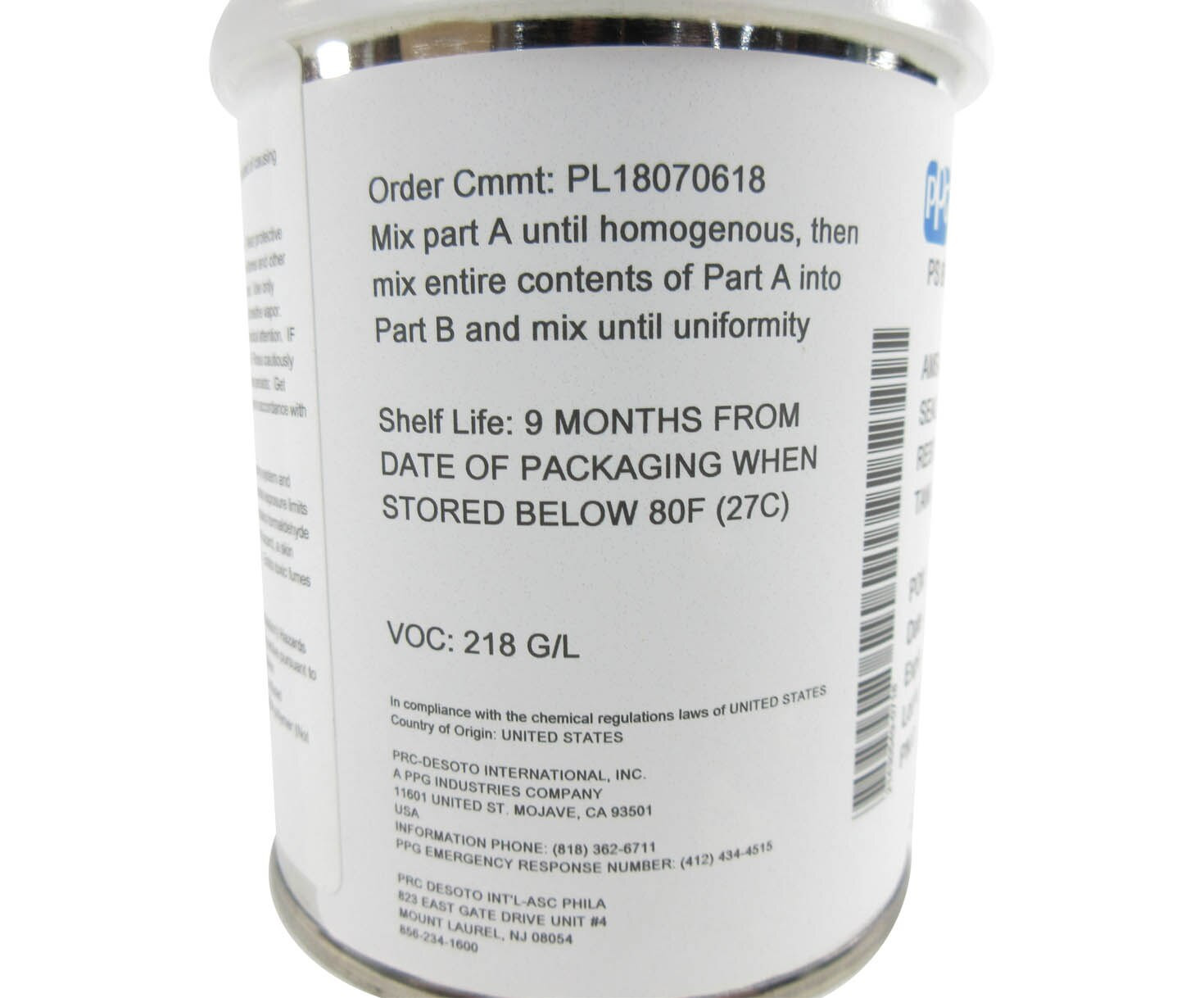 PPG Aerospace P/S 890 A-2 Fuel Tank Sealant – Pint Kit