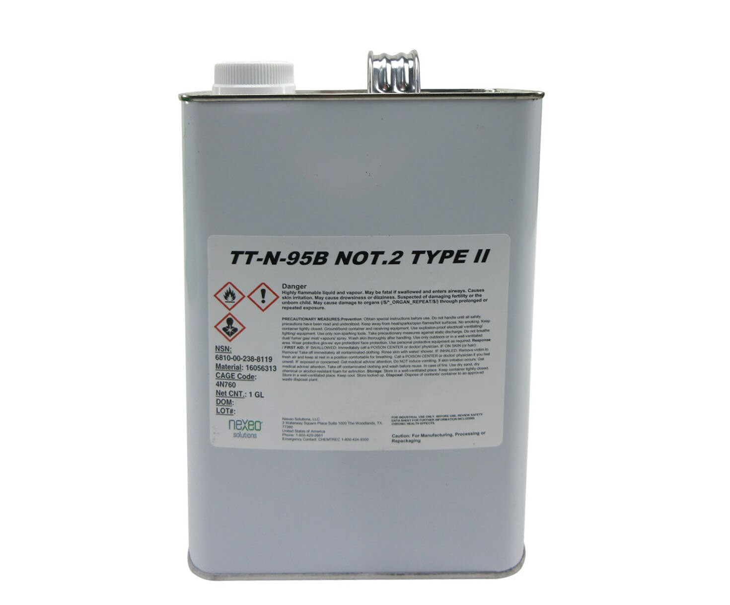 Military Specification TT-N-95 Naphtha Type II Gallon Can