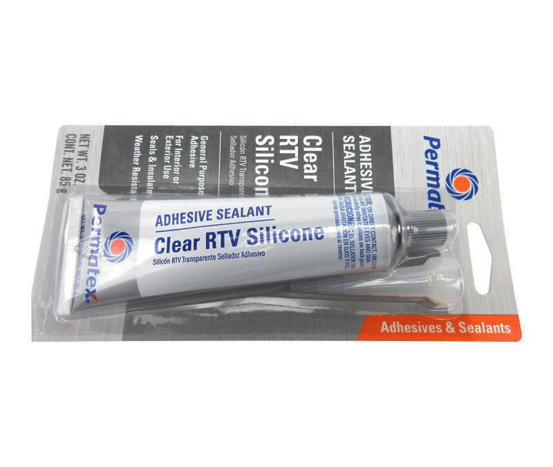 PERMATEX Clear RTV Silicone Adhesive Sealant - 3 oz Tube at SkyGeek.com