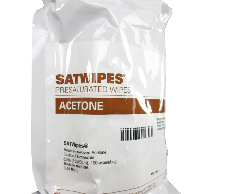 SATWIPES SW420045 100% 800 mL Acetone - 100 Saturated 6" x 9" Wipe/Roll ...