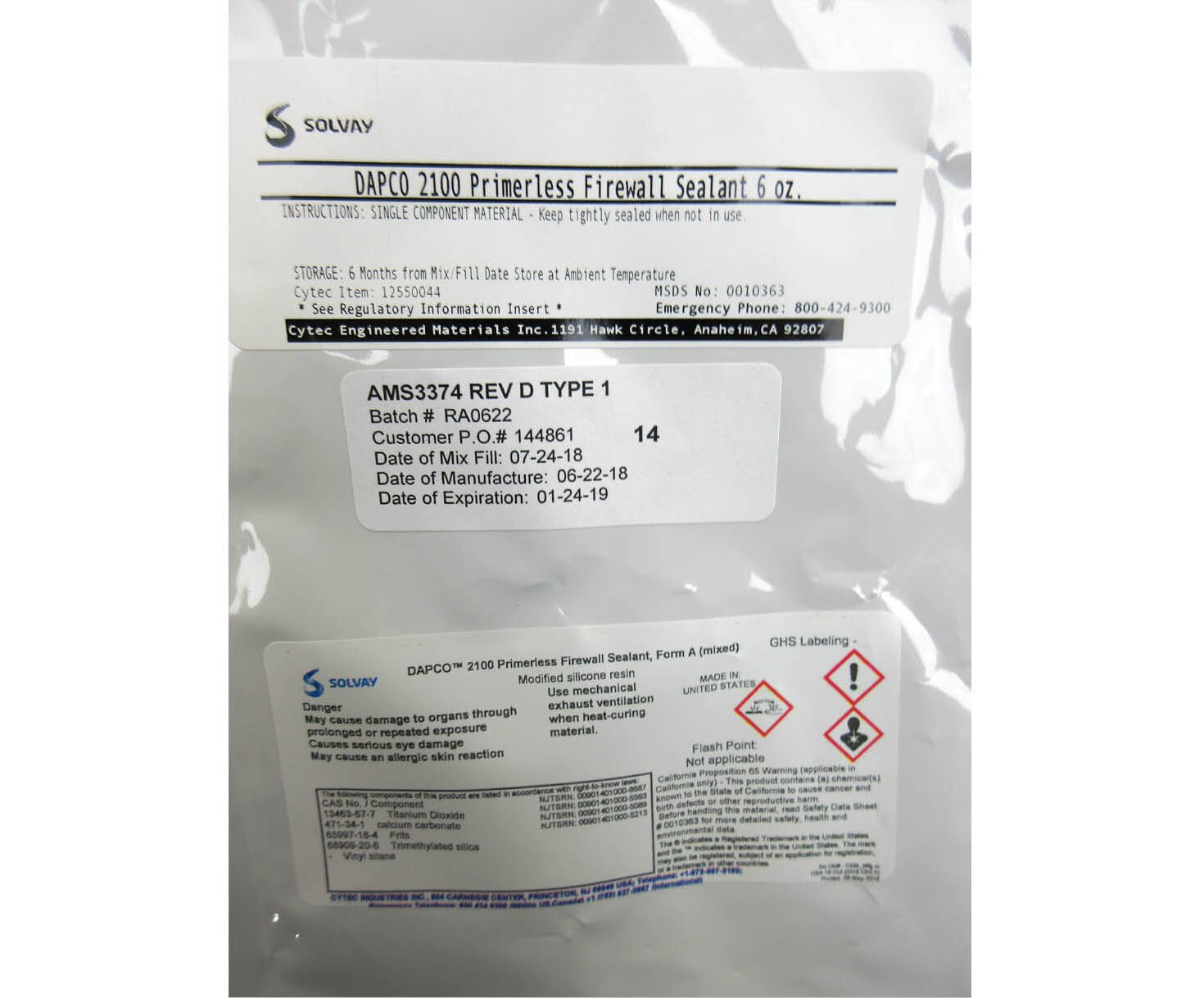 DAPCO 2100 Primerless Cilicone Firewall Sealant - 6 oz