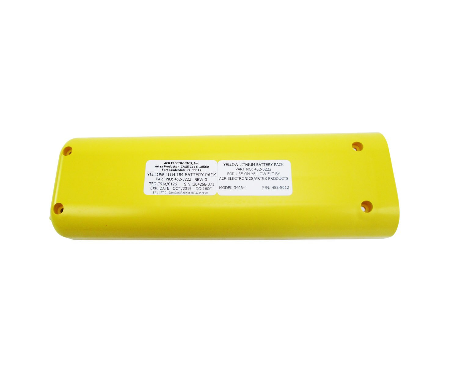 Artex 452-0222 Lithium Battery Pack for G406-4 406 Mhz ELT - 5 Year at ...