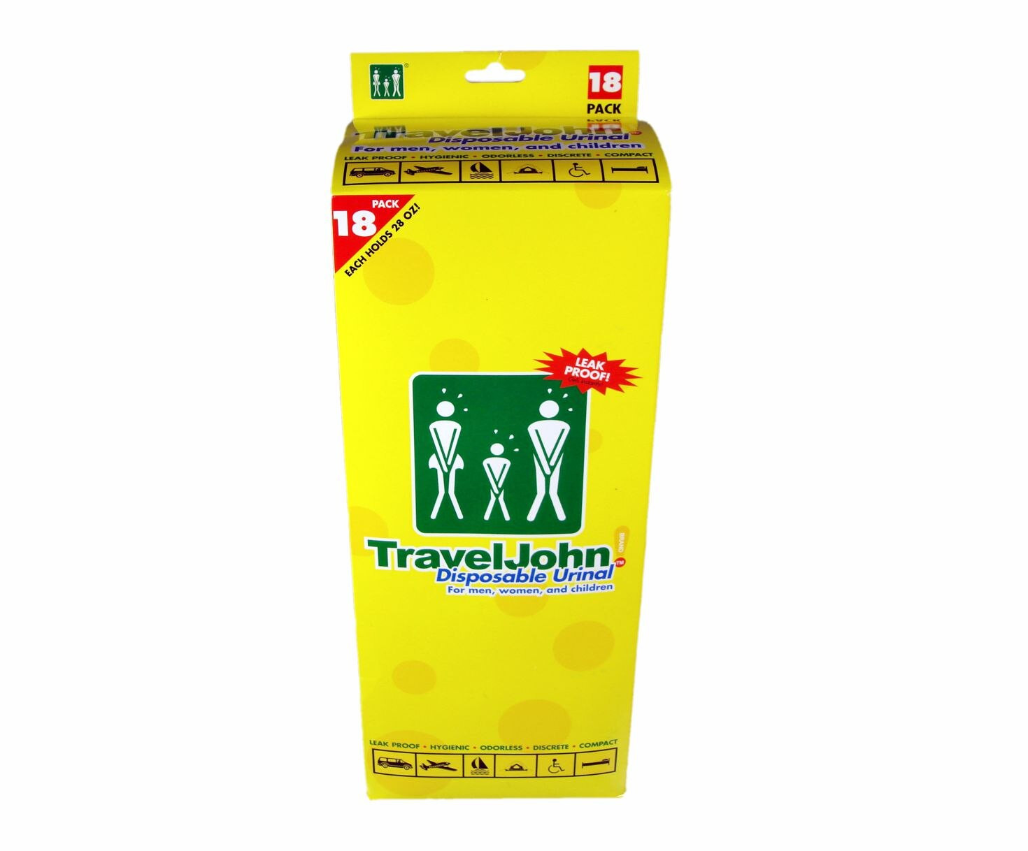 TravelJohn 66892 Disposable Urinals Deluxe - 18 Urinal/Pack at SkyGeek.com