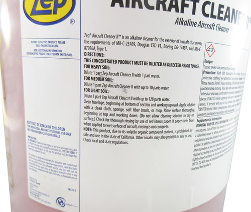 ZEP 105635 Aviation Heavy-Duty Aircraft Cleaner II - 5 Gallon Pail at ...