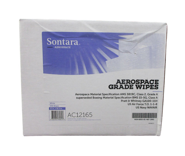 Sontara AC9165a White 9" x 16.5" Aerospace Grade Wipe - 100 Wipe/Pop-Up ...