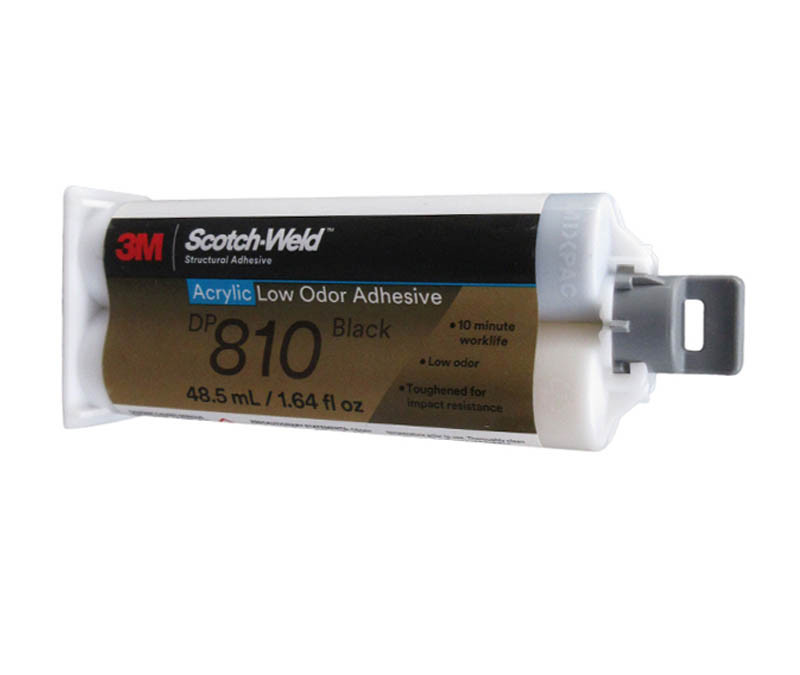 3M Scotch-Weld DP810 Black Low Odor Acrylic Adhesive - 48.5 mL Duo-Pak