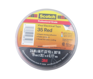 3M Scotch 35 Red 7 Mil Electrical Tape - 3/4" x 66'