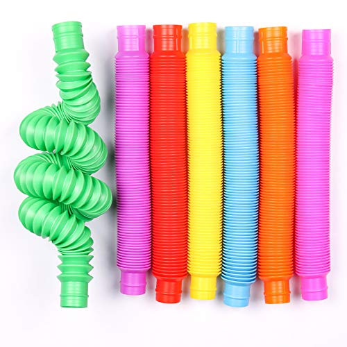 DoDoMagxanadu 7 Pack Fidget Pop Tubes Sensory Toys Multi-Color Pipe ...