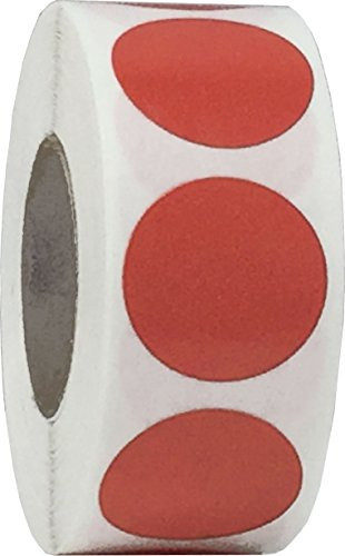 Red Color Coding Labels for Organizing Inventory 0.75 Inch Round Circle ...