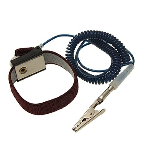 uxcell Adjustable Fabric Grounding Wrist Strap W 7 Inch Coiled Cord ...