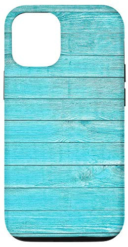 iPhone 12-12 Pro Turquoise Blue Wood Planks Case - Famous Microgreens