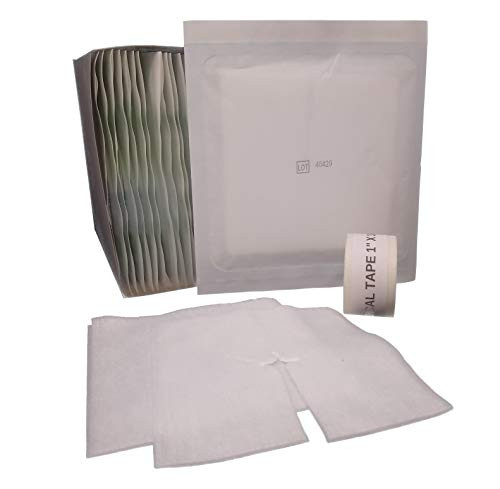 Split Drain Sponge 6 Ply -Pack of 50- Precut 4"X4" Sterile Slit Gauze ...