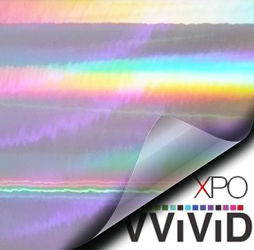 VViViD Silver Holographic Vinyl Wrap Rainbow Finish Roll DIY Air ...