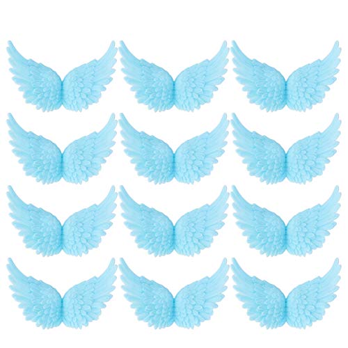 Plastic Angel Wings for Crafts Blue 12 pcs 80mm - Famous Microgreens