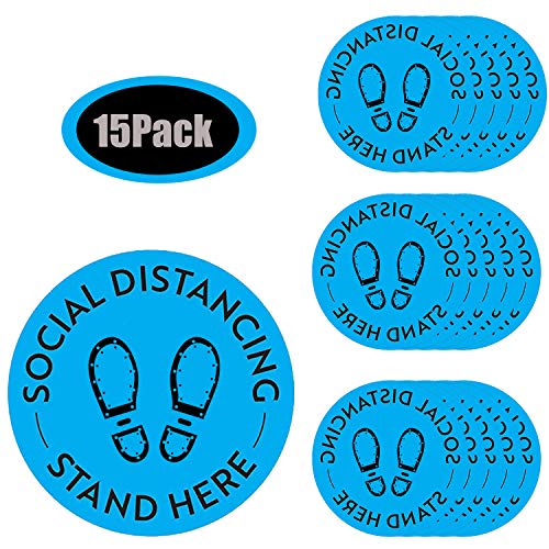 Social Distancing Floor Decals - Safety Floor Sign Markers - Stand Here ...
