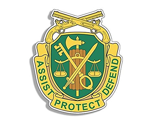 US Military Police Crest ASSIST PROTECT DEFEND Shaped Sticker -army mp ...