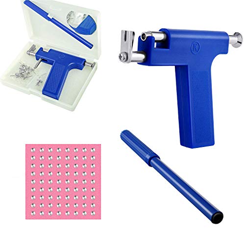 Nose Piercing Kit - Ear Piercing Gun With 98 Ear Studs Needles - Self ...