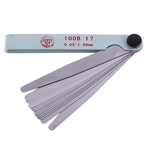 Metric Feeler Gauge Ruler 17 Blade Spark Plug Valves Measure Gap Tool ...