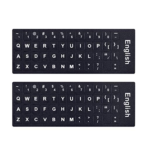 MOSISO 2 Packs Universal English US Keyboard Stickers Full Set of ...