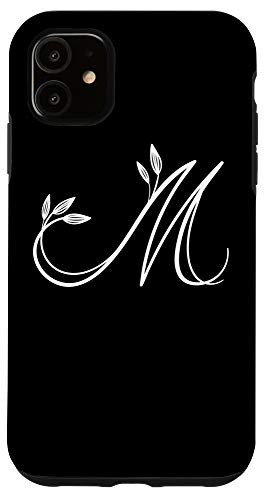 iPhone 11 Initial M Flower Monogram Design Retro Cute Floral Letter M ...