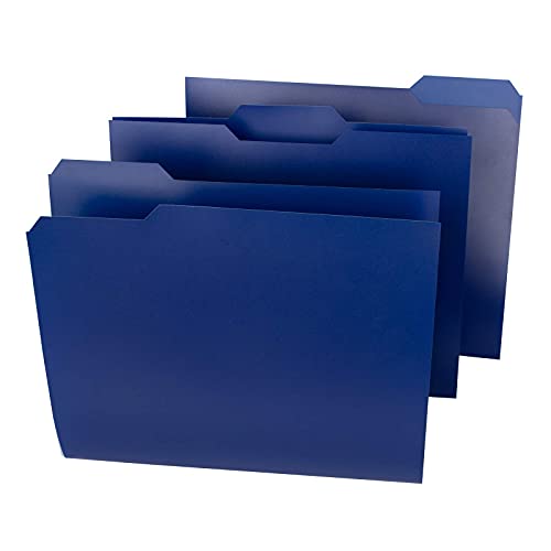 SUNEE Plastic File Folders -Blue 6 Packs- 3 Tab File Folders Letter ...