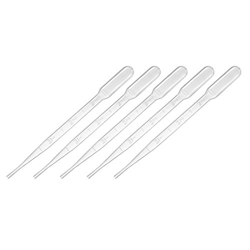 uxcell 20 Pcs Plastic Disposable Pipettes 3ml Clear Graduated Transfer ...