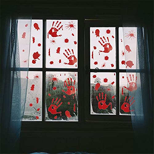 YAMISSI Halloween Decoration Bloody Handprint Wall Window Floor Clings ...