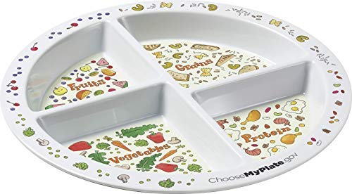 Portion Plate For Kids - 4 Divided Sections - Portion Control - Weight ...