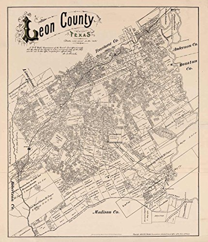 Antiguos Maps - Land Ownership Map of Leon County Texas Circa 1879 ...