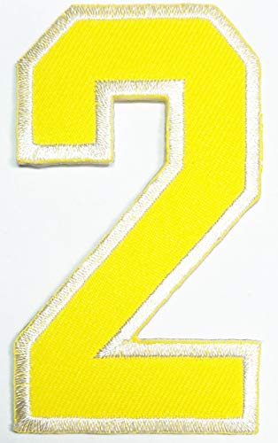 PARITA Number 0 to 9 Patch 3 INCH. Yellow Number 2 No.2 Patch Arabic ...