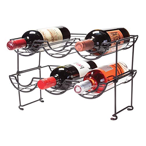 Oenophilia Halfpipe Stackable Metal Wine Rack - 6 Bottle Countertop ...