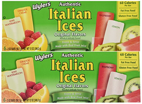 Wyler's Authentic Italian Ice Freezer Bars 6-Count -Pack of 4- - Famous ...